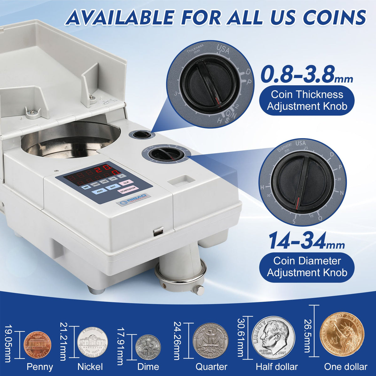 Refurbished Like-New Ribao CS-10S Portable High Speed Coin Counter