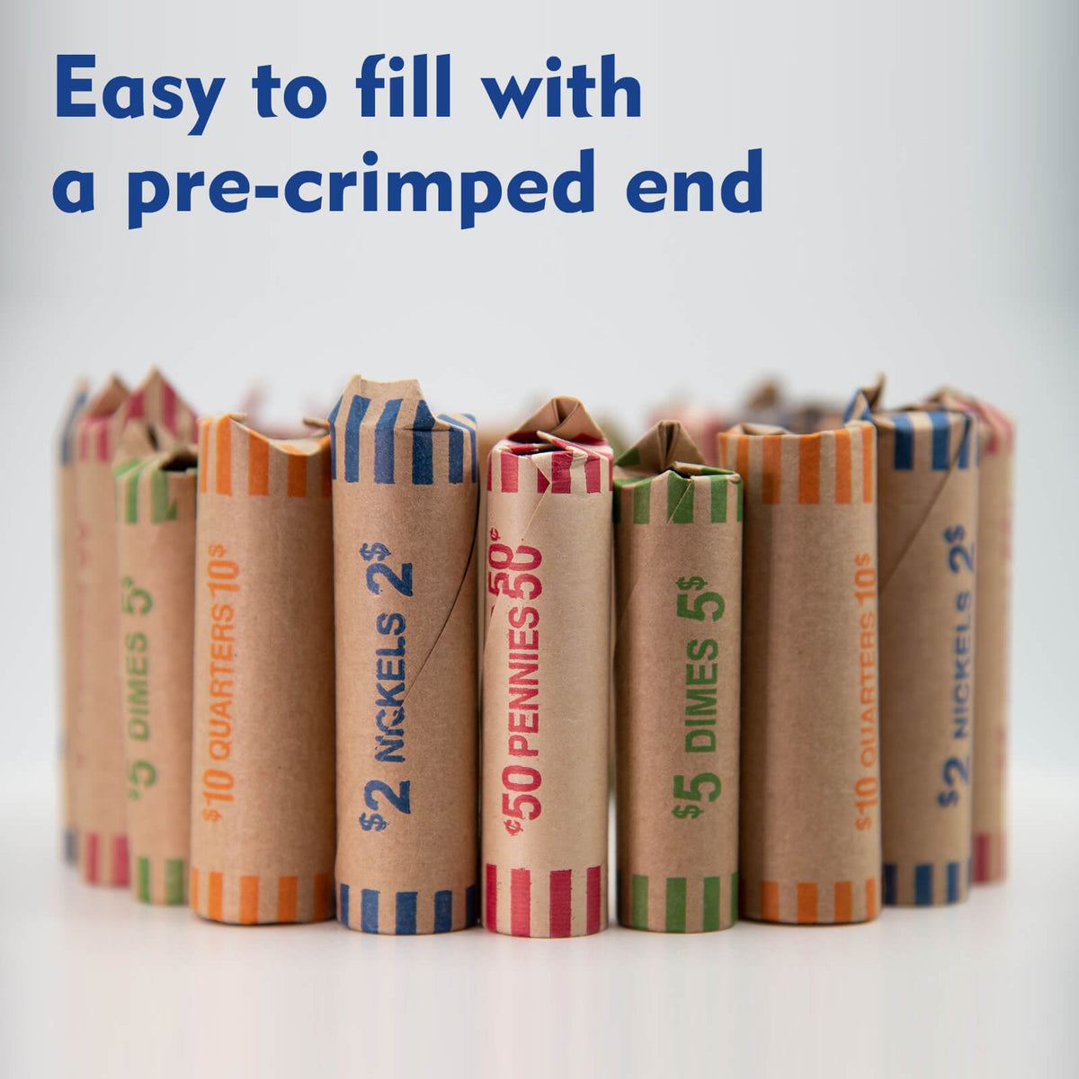 Assorted Preformed Crimped End Coin Roll Wrappers