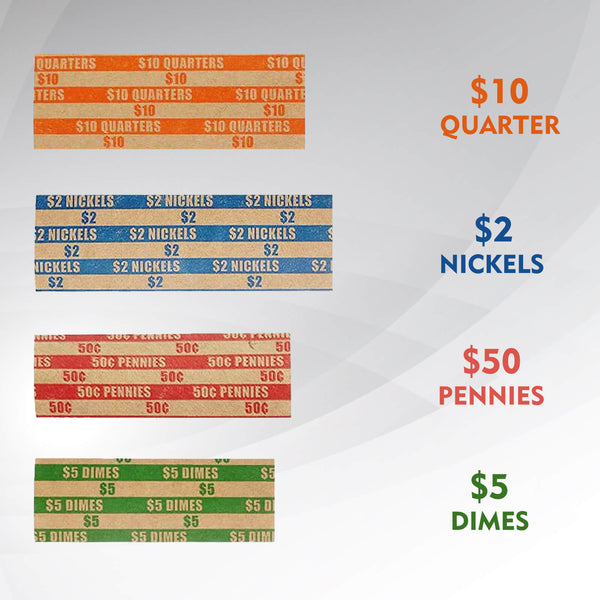 400 Assorted Bundle Flat Striped Coin Wrappers | Ribao Technology
